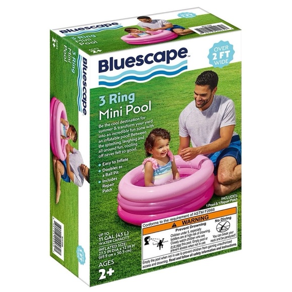 Bluescape | Toys | Bluescape 3ring Mini Inflatable Pool Pink Over 2 Ft ...